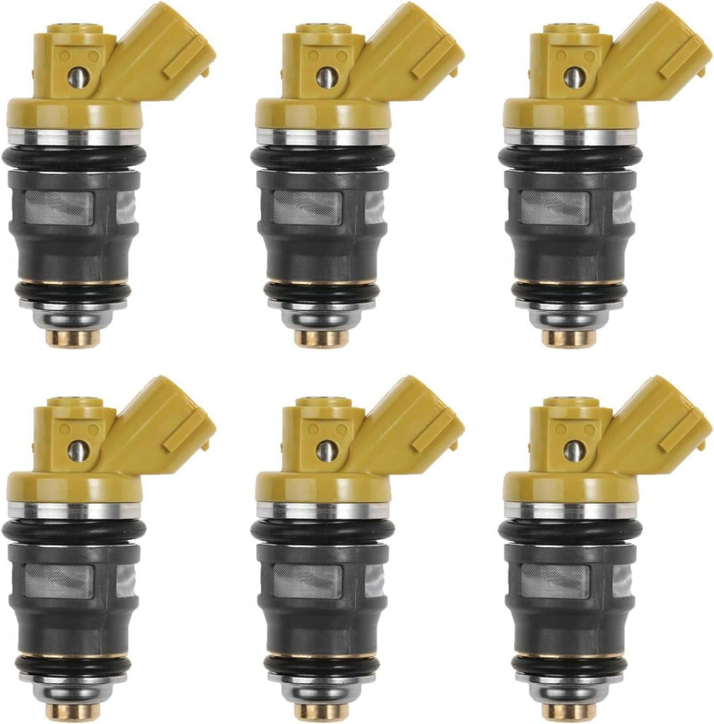 6 x 650cc FUEL INJECTORS for TOYOTA SUPRA JZA70 1JZGTE 1JZ SIDE FE GEN ...