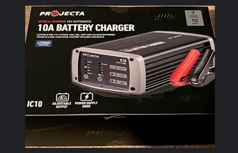 Projecta 12V Auto 10 Amp 7 Stage Battery Charger Multi Chemistry Lithi ...
