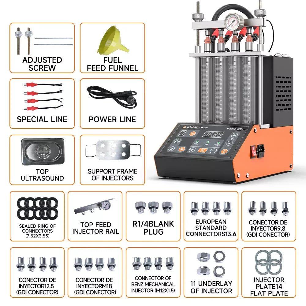 ANCEL ANJ400 Ultrasonic Fuel Injector Tester Cleaner Injecting Flow Te ...