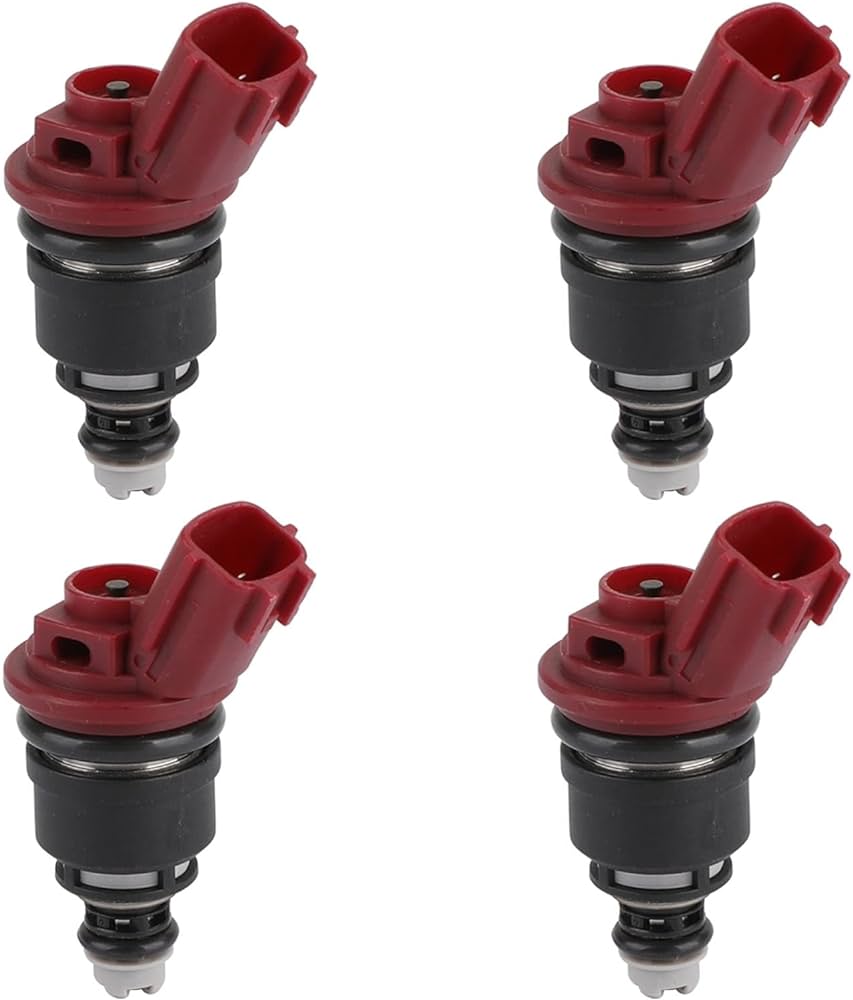 Set of NEW fuel injectors x 4 for SR20DE SIDE FEED FLOW MATCHED NX Cou ...