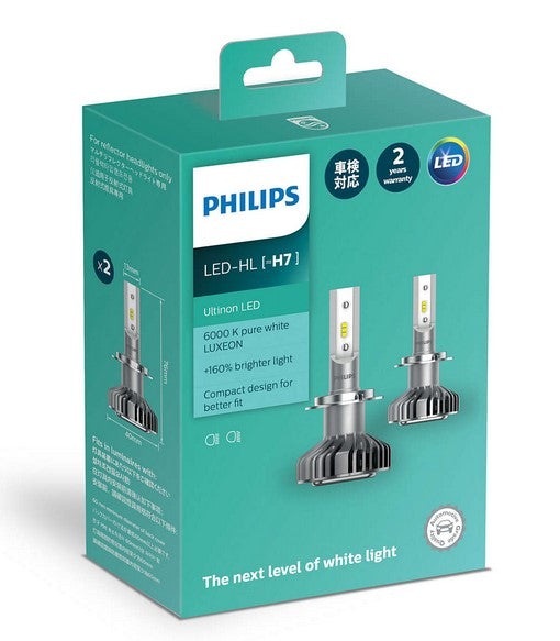 PHILIPS LED H7 Ultinon Headlight Bulbs 12v 6000K Bright White Pair – e ...